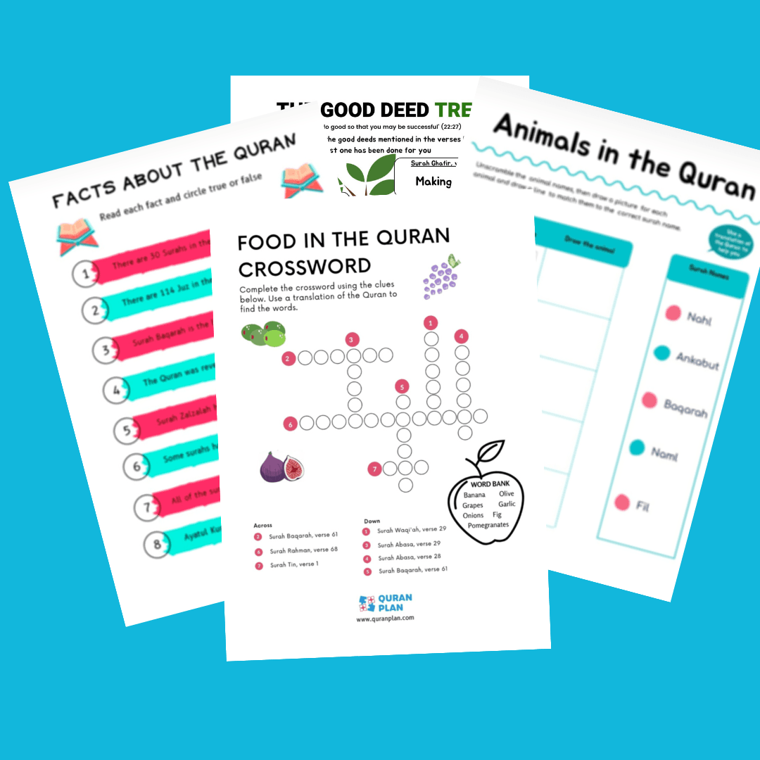 Quran Worksheets - Free Fun Quran activities and challenges